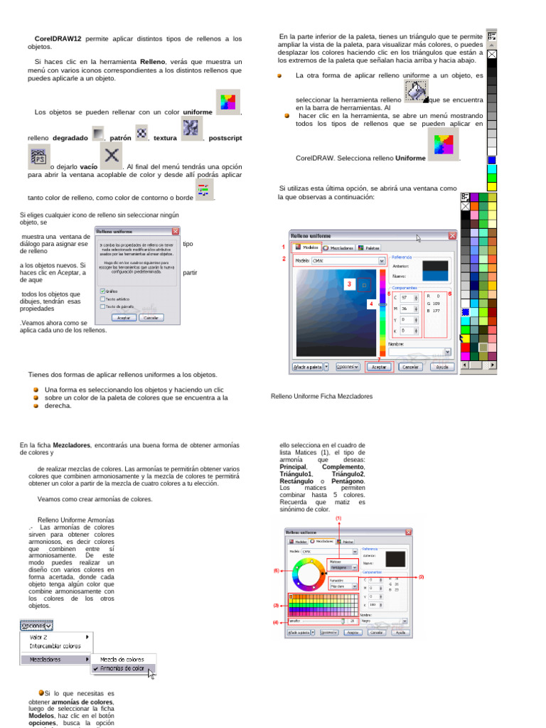 CorelDRAW12 Permite Aplicar Distintos Tipos de Rellenos A Los Objetos | PDF | Ventana (informática)