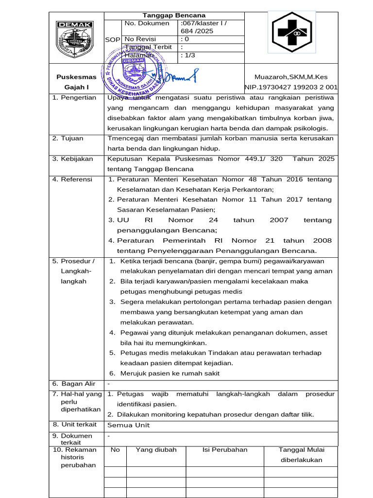 Sop Tanggap Bencana | PDF
