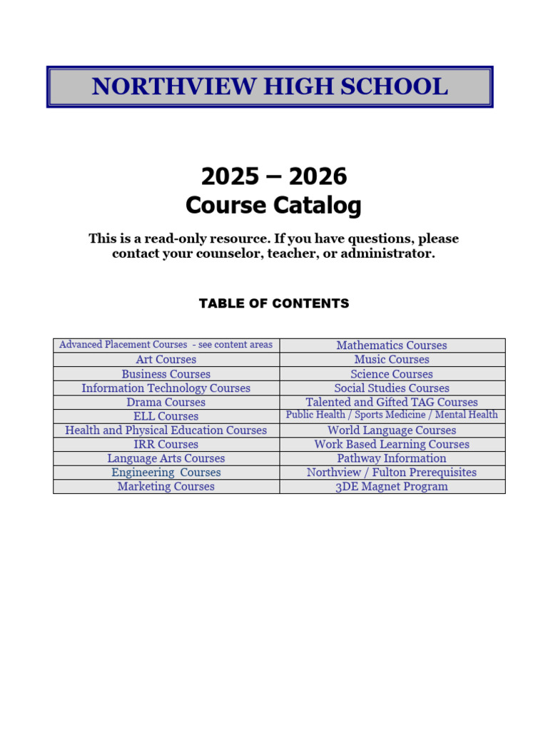 NHS CourseCatalog25 26FINAL | PDF | Precalculus | Advanced Placement