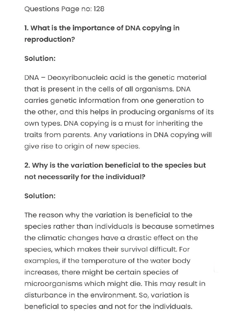 Biology CH 2 Question Answer | PDF