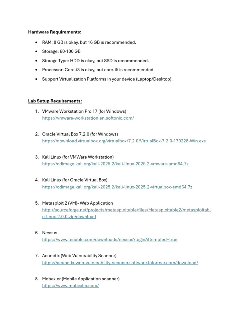 Essential Hardware and Lab Setup Guide | PDF