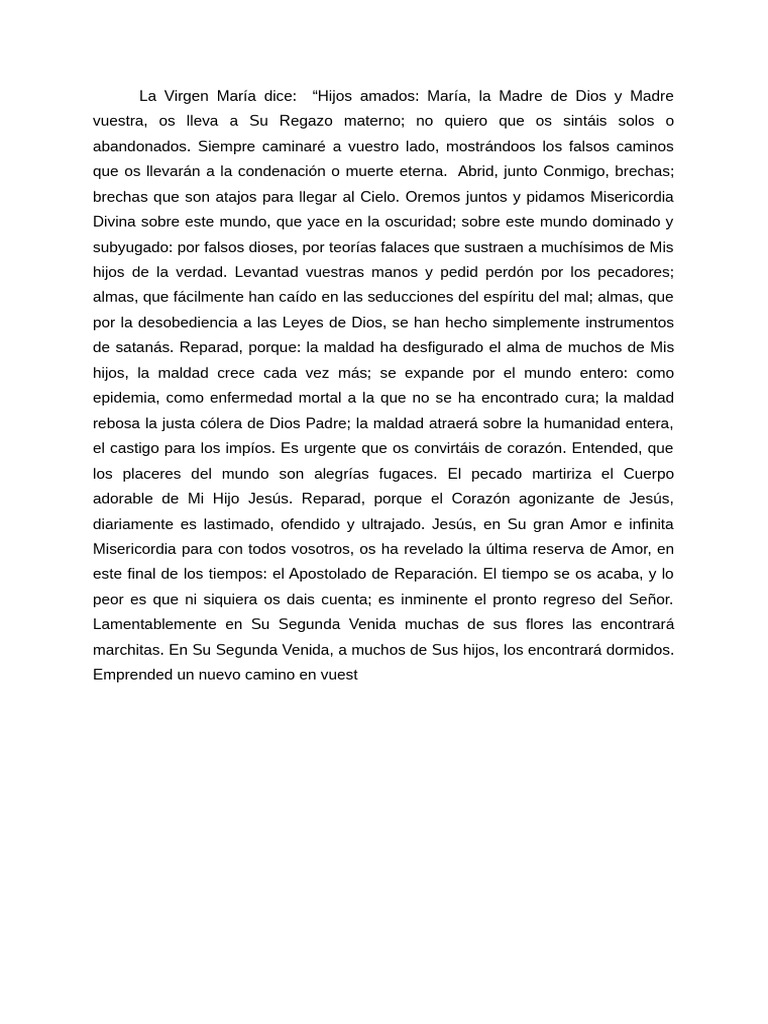 La Virgen María Dice | PDF