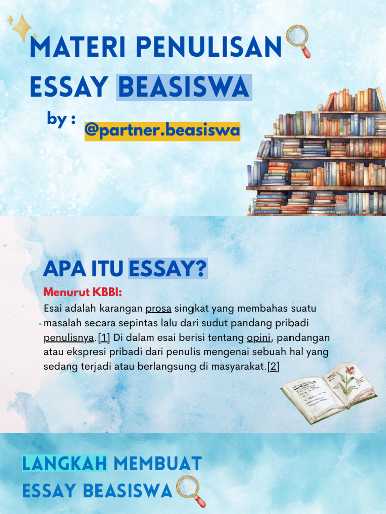 Materi Tips & Trik Penulisan Essay Beasiswa | PDF