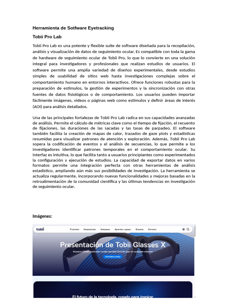 Herramienta de Sotfware Eyetracking-Tobbi Pro Lab | PDF | Software ...