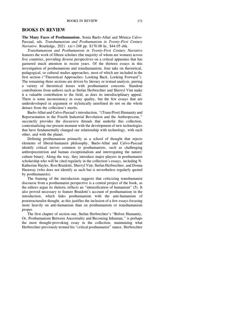 The Many Faces of Posthumanism | PDF | Liberal Arts Education