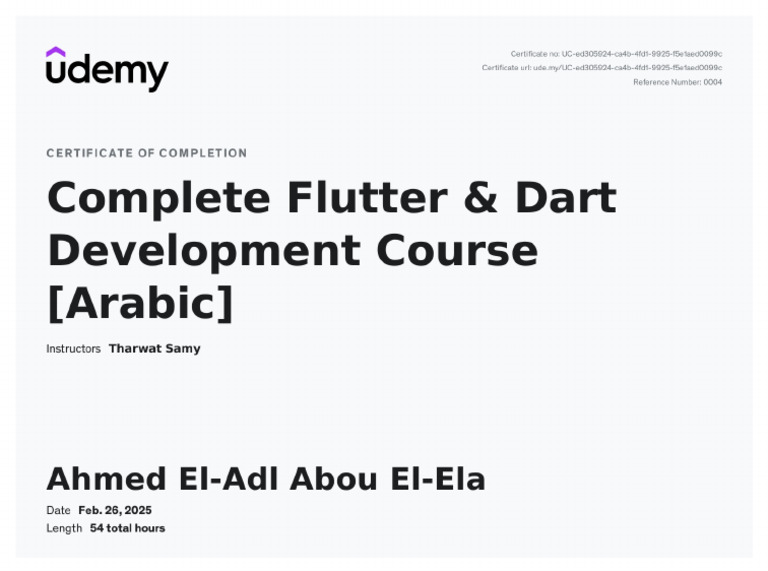 Certificate Flutter&Dart | PDF