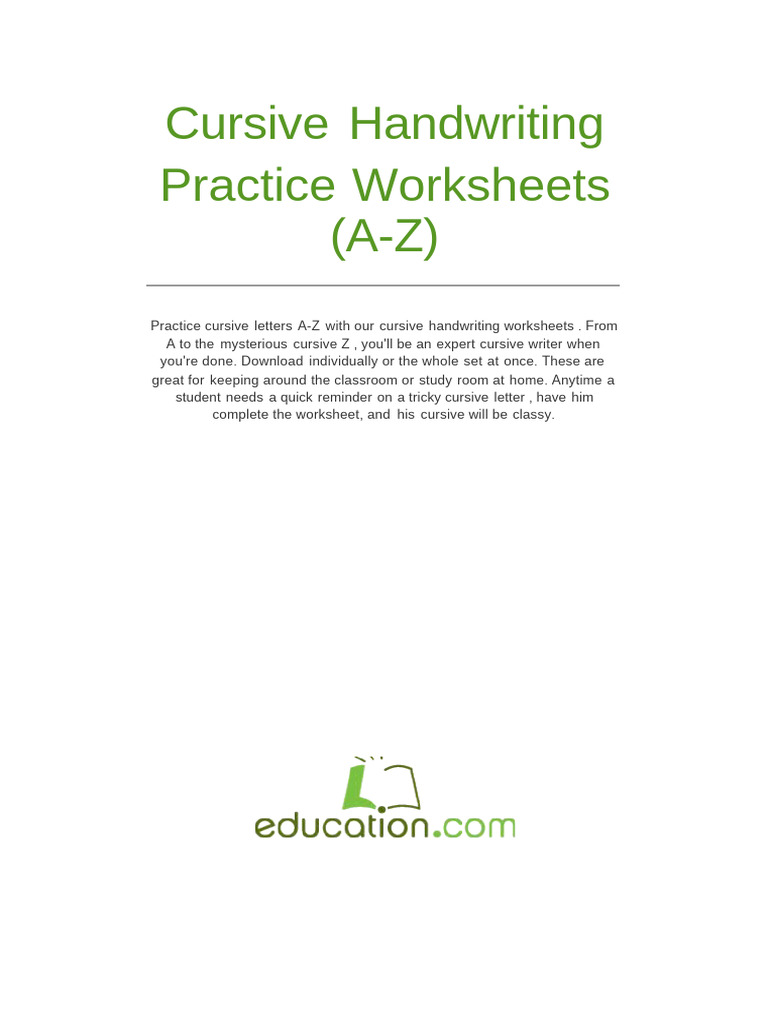 Cursive Handwriting Practice A-Z | PDF | Western Calligraphy | Writing