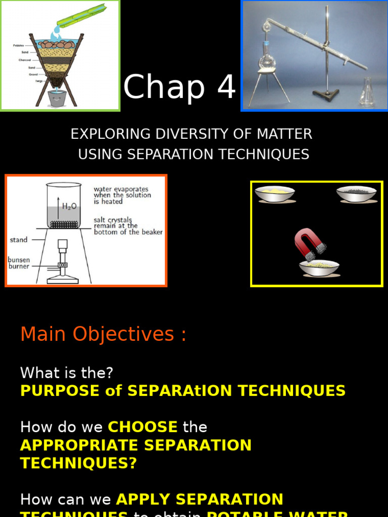 Separation Techniques for Potable Water | PDF | Distillation | Filtration