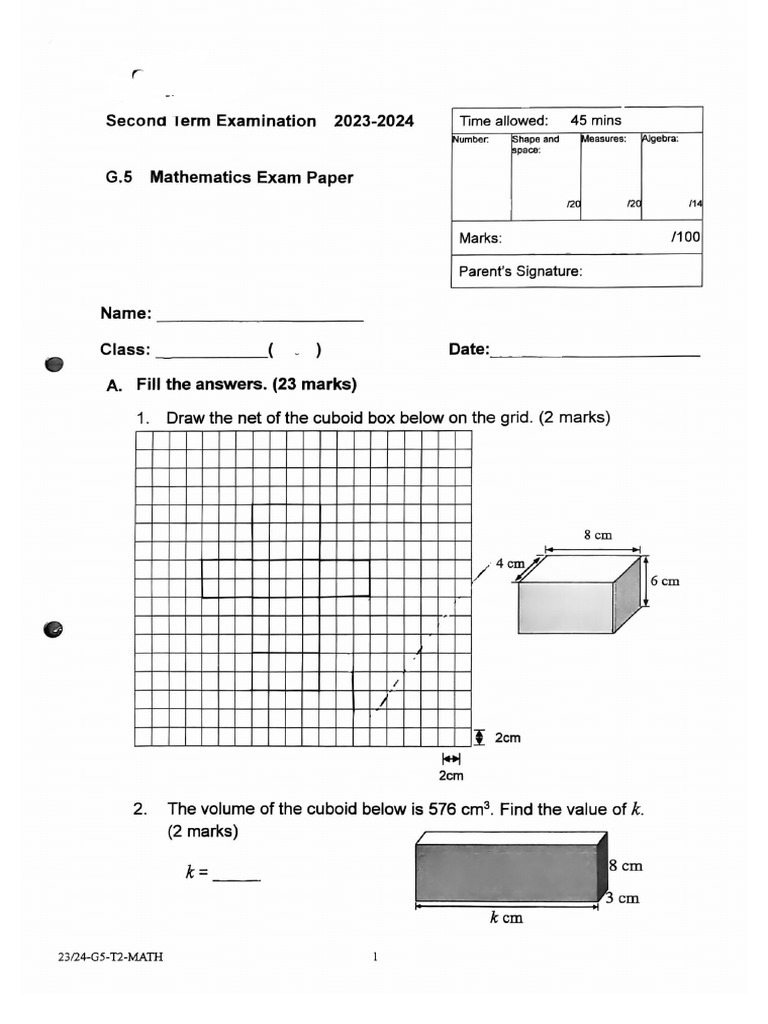23-24 2nd Term Exam | PDF