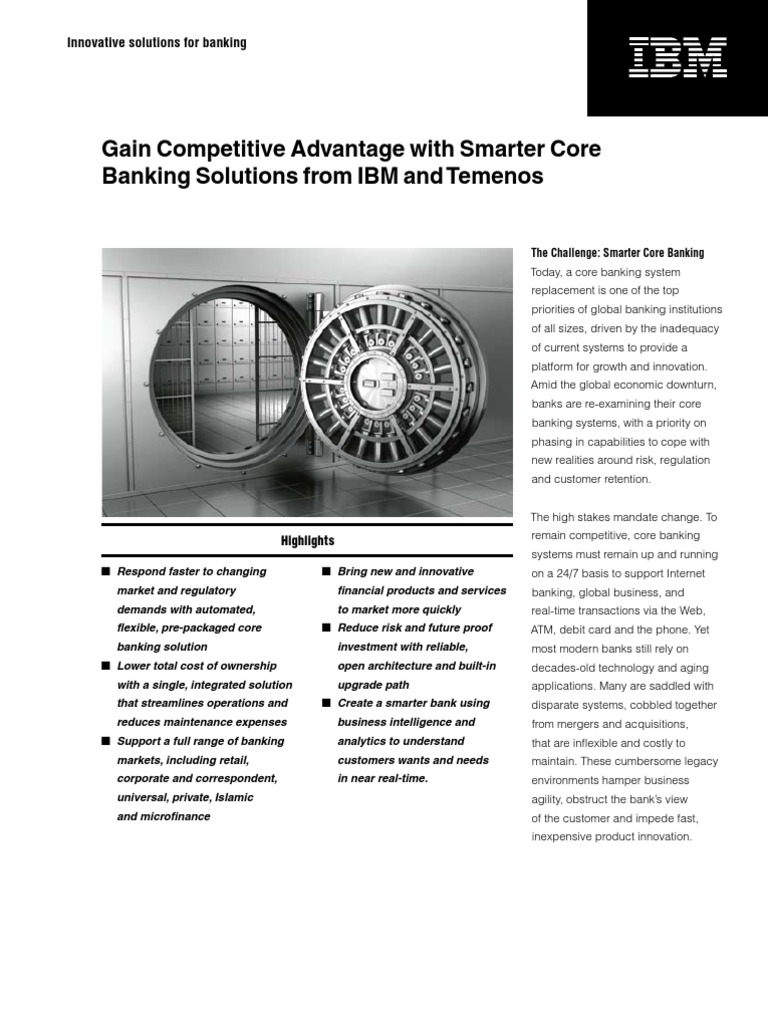 Gain Competitive Advantage With Smarter Core Banking Solutions From IBM ...