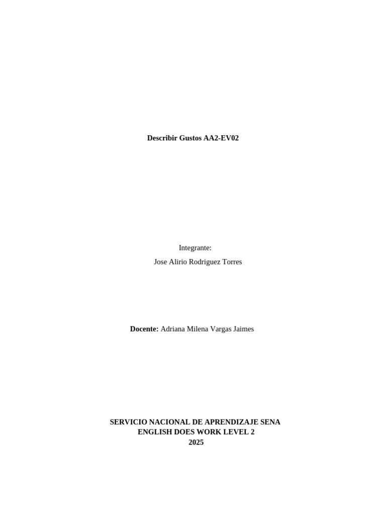 Describing Personal Preferences in English | PDF