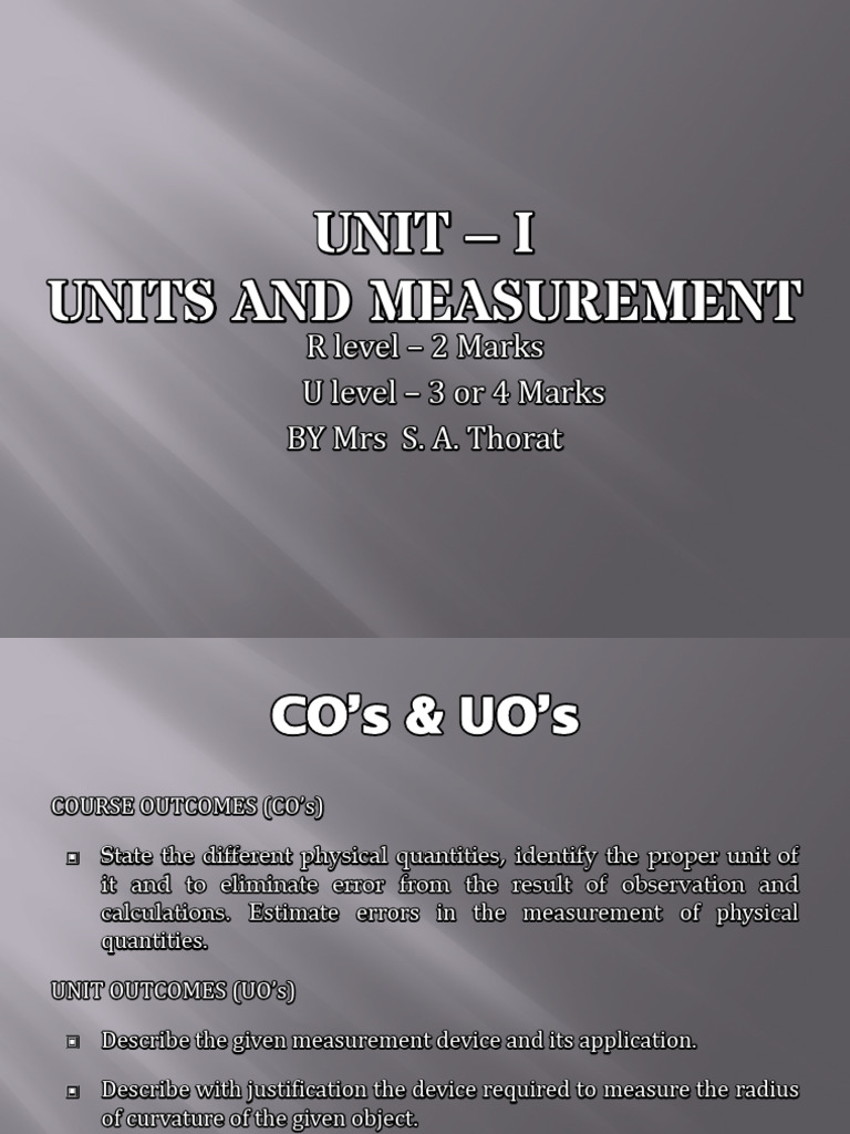 Units and Measurement in Physics | PDF | Significant Figures ...