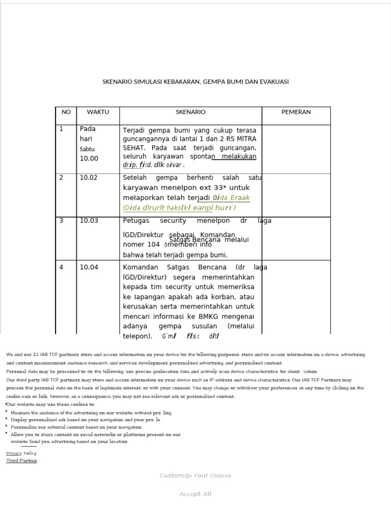 PDF Skenario Simulasi Bencana Kebakaran Gempa Bumi Dan Evakuasi Rumah ...