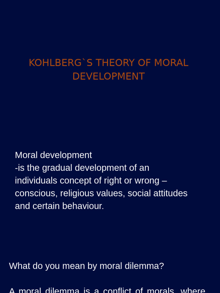 Kohlberg's Theory of Moral Development | PDF | Morality | Liberal Arts Education
