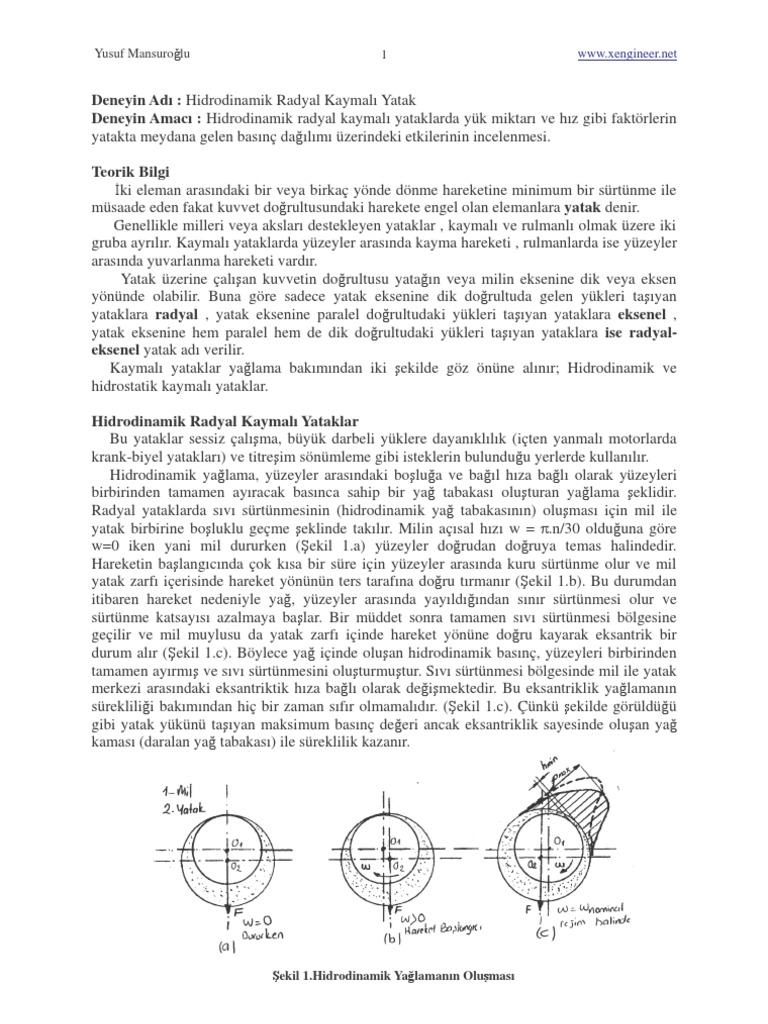 Kaymalı Yatak Deneyi | PDF