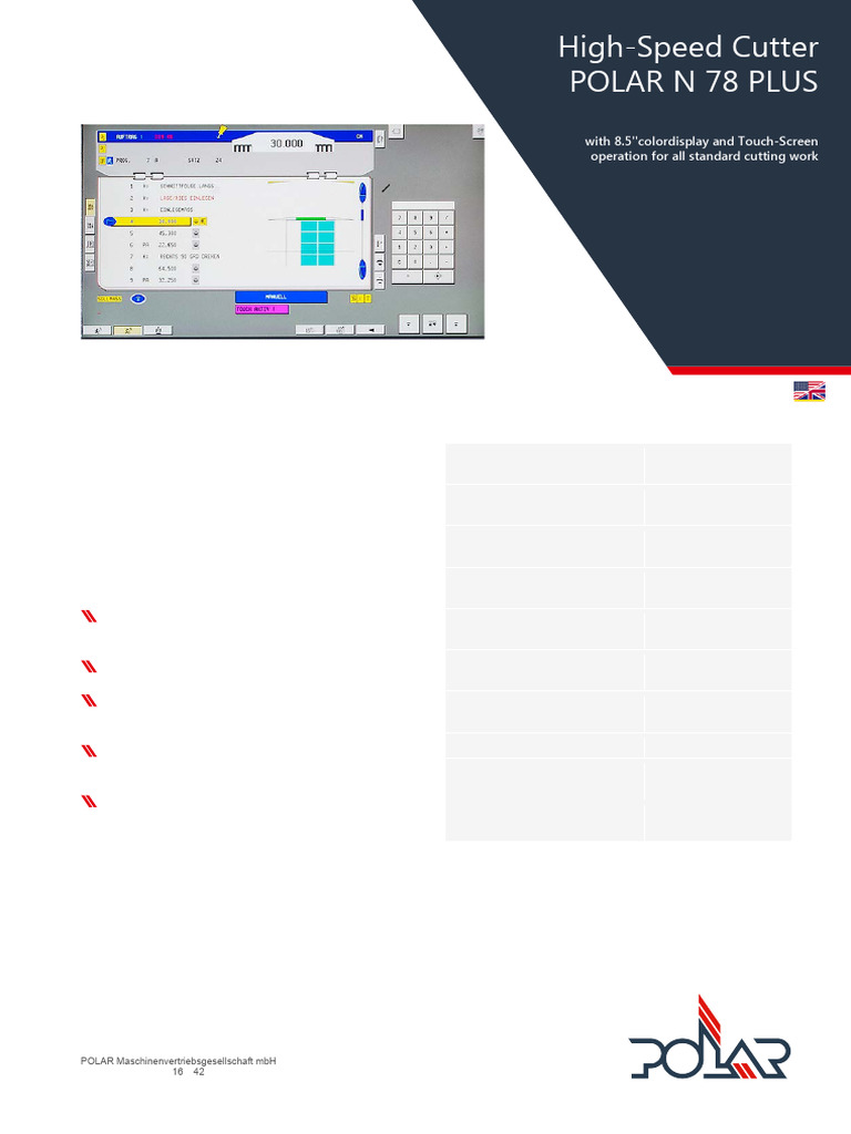 07 Polar High Speed Cutter 78 Producsheet | PDF