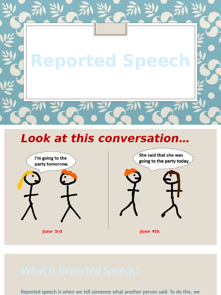 Lesson 12 - Reported Speech | PDF | Semantics | Linguistics