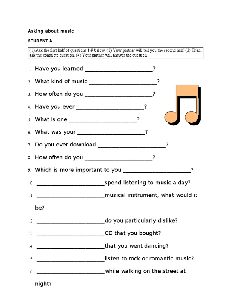 Music Conversation Questions Guide | PDF | Performing Arts | Entertainment