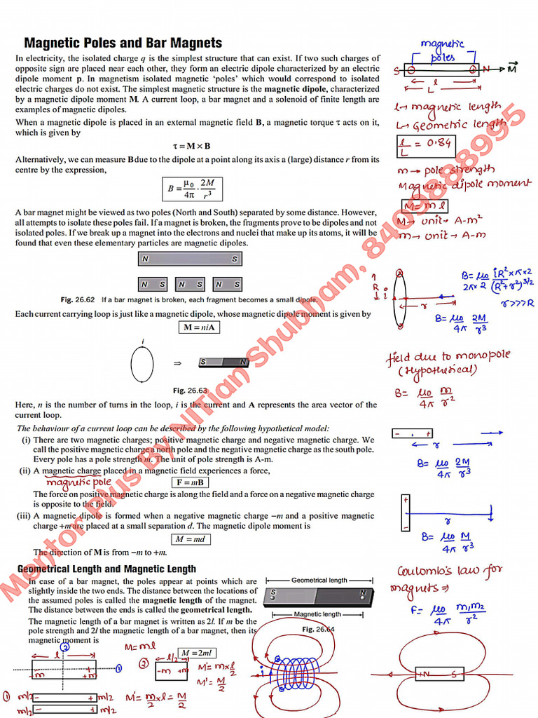 Understanding Magnetic Poles and Dipoles | PDF | Magnetism | Dipole