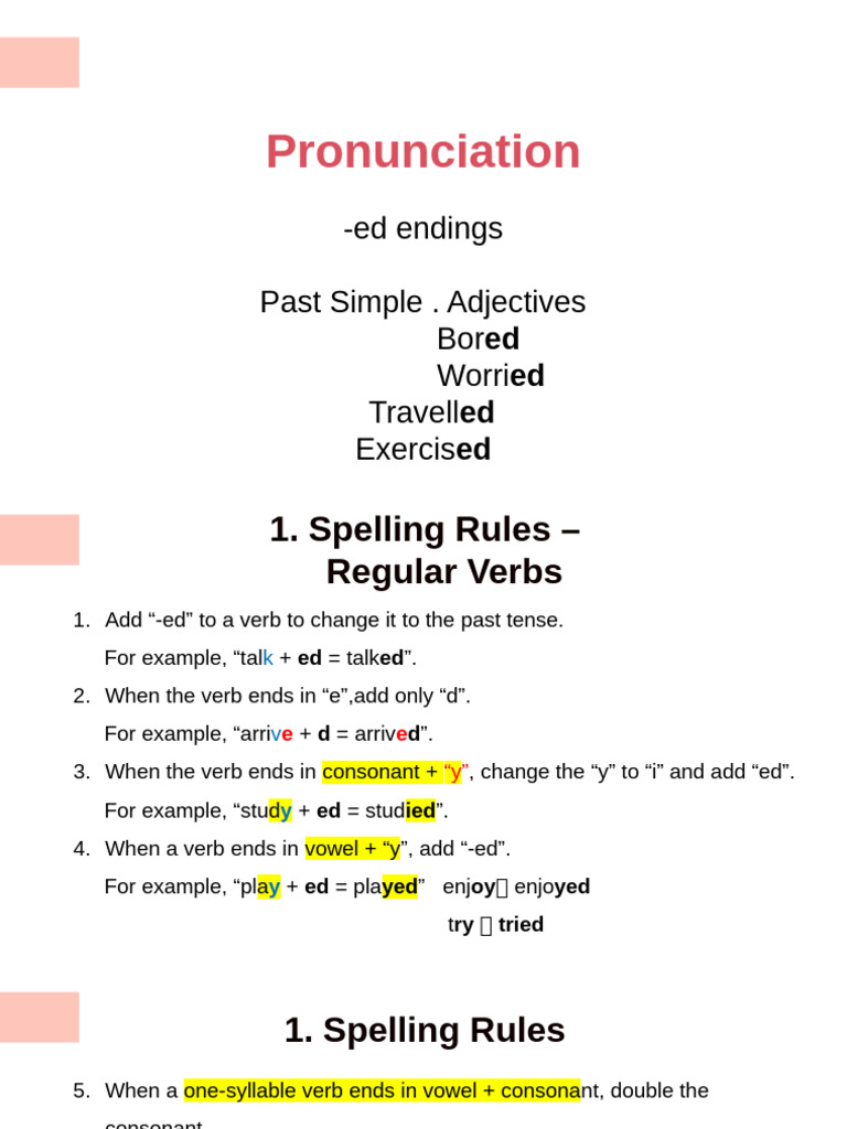 Understanding -ed Pronunciation Rules | PDF