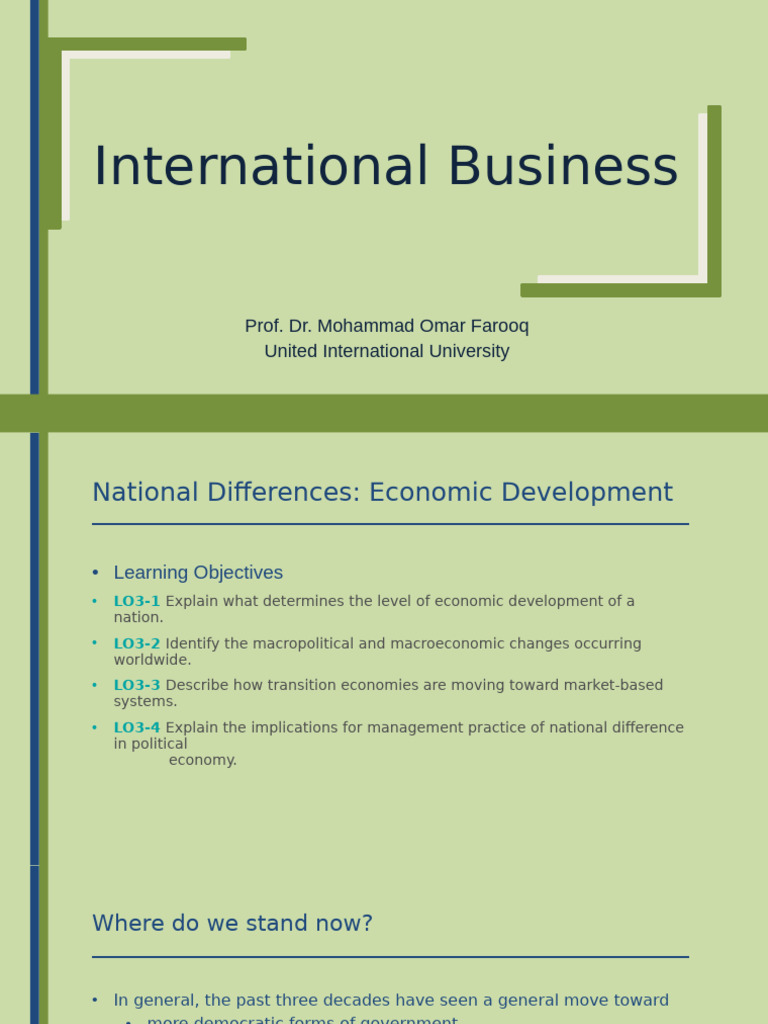 ECO 606 IntBus C3 National Differences Economic Development | PDF ...