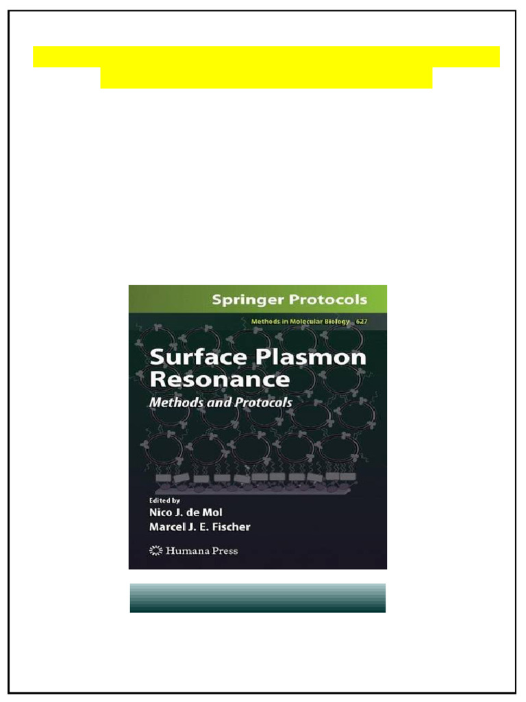 Surface Plasmon Resonance Methods and Protocols 1st Edition Nico J. De ...