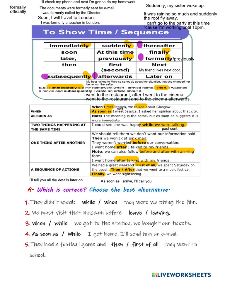 Time Sequence in Daily Activities | PDF