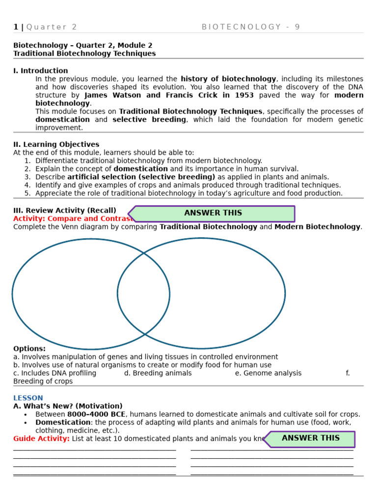 Traditional Biotechnology Techniques Explained | PDF | Plant Breeding ...