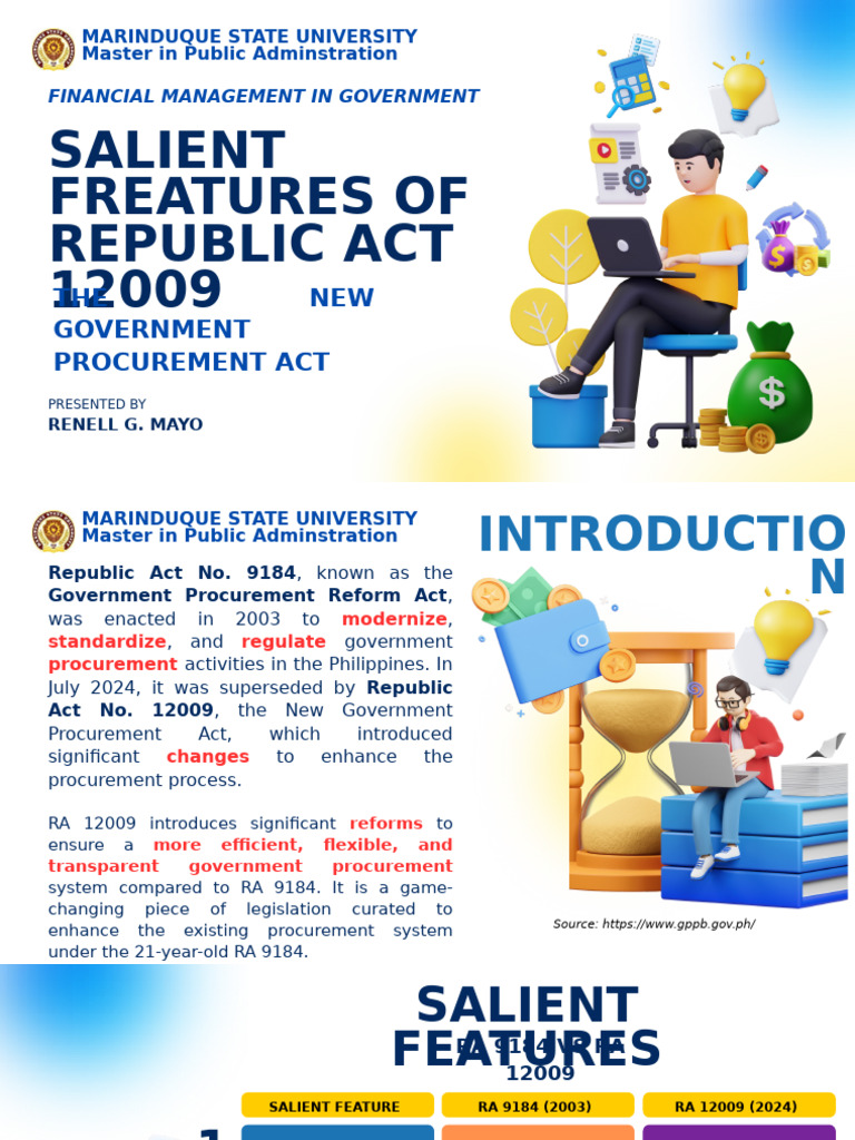 Key Features of RA 12009 Procurement Act | PDF | Procurement | Governance