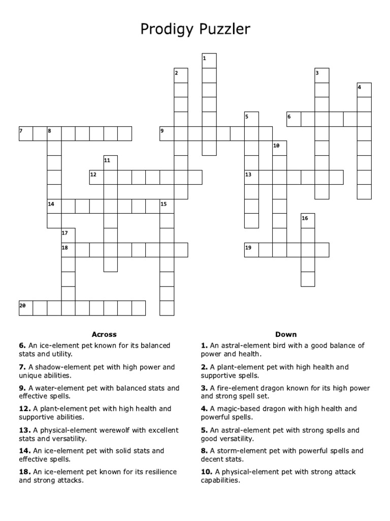 Prodigy Crossword | PDF