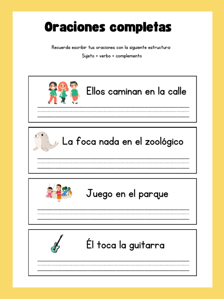 Oraciones Completas | PDF