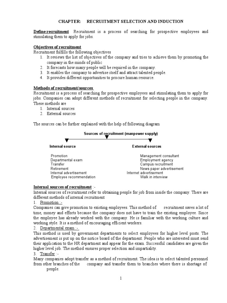 Chapter 4 Recruitment | PDF | Recruitment | Employment