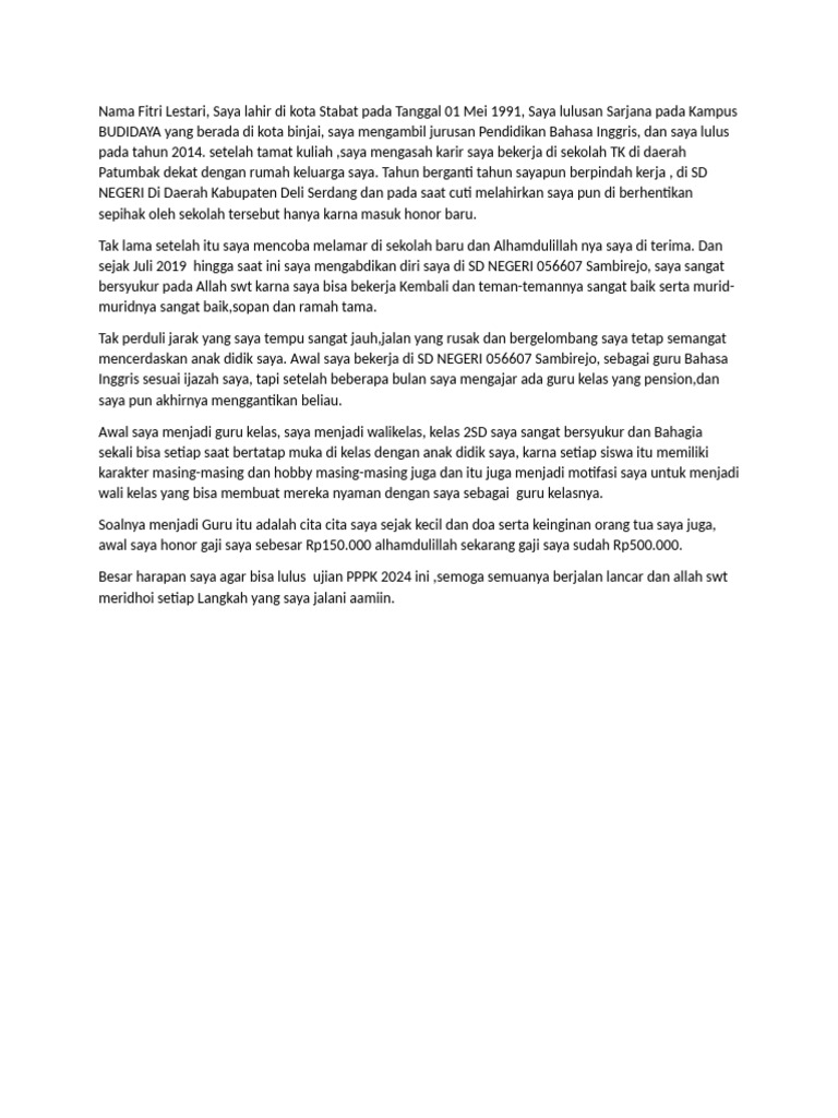 Deskripsi Fitri Lestari, S.PD.M.PD | PDF