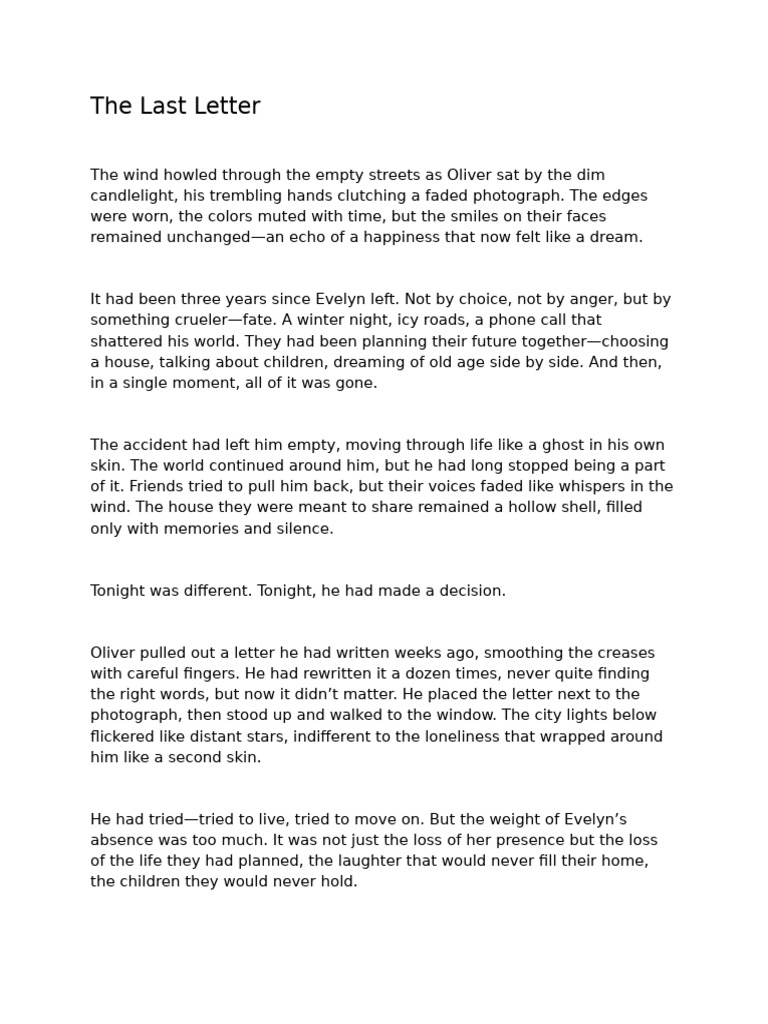 Oliver's Last Letter from Evelyn | PDF