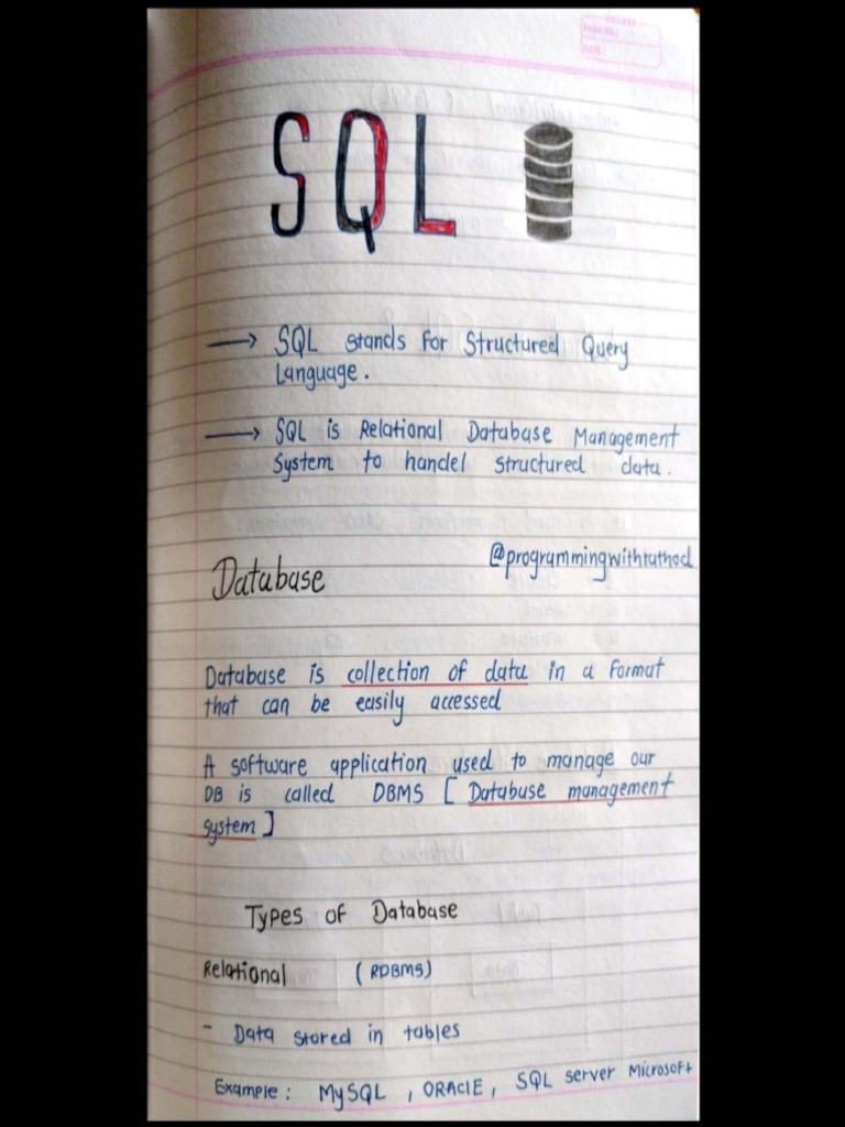 SQL Notes | PDF