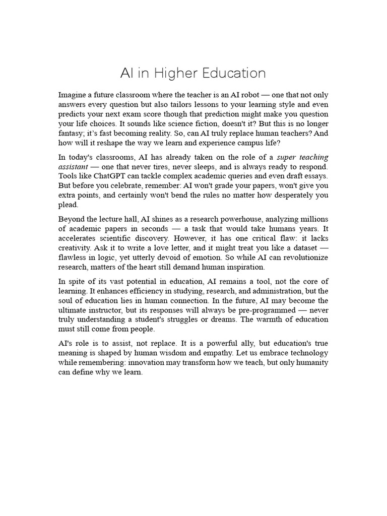 AI in Higher Education | PDF