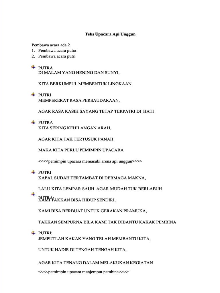 PDF Teks Upacara API Unggun Compress | PDF