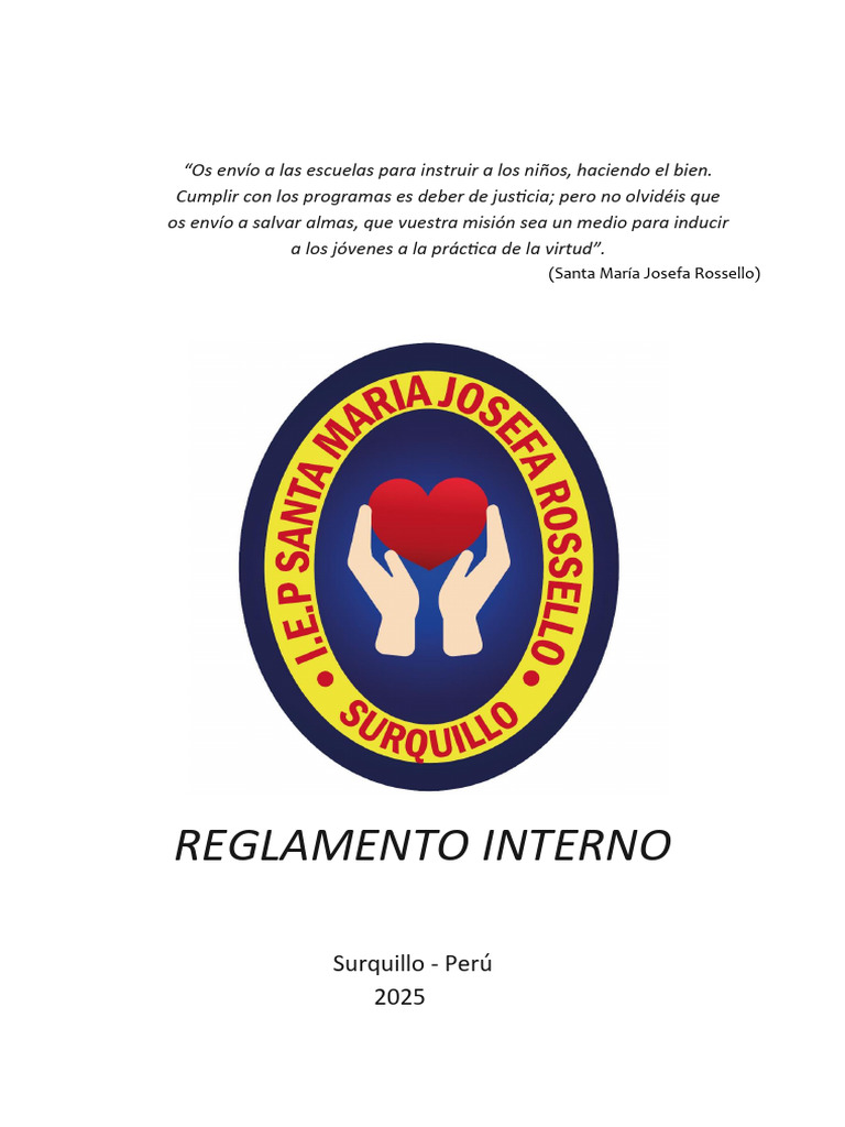 Reglamento Interno SMJR 2025 | PDF | Enseñando | Plan de estudios