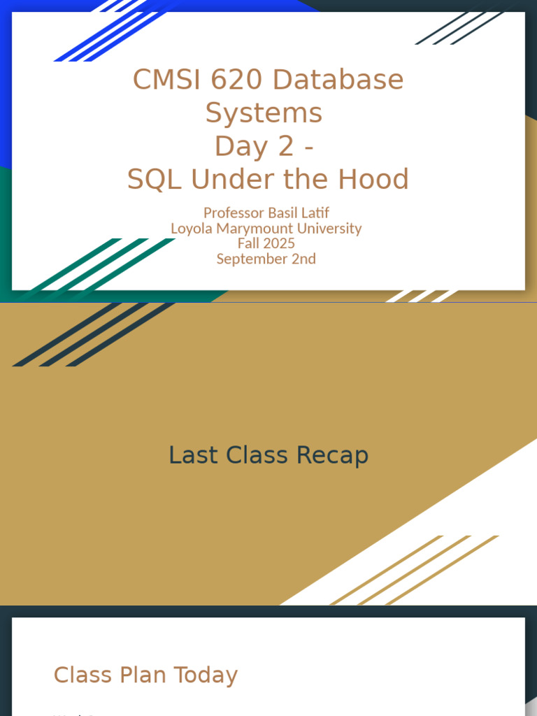 CMSI 620 Day 2 - SQL Under The Hood | PDF | Database Transaction ...