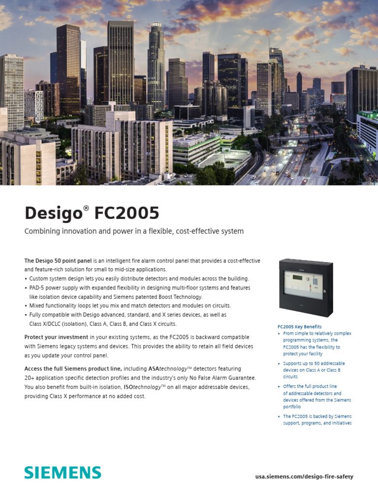 Desigo FC2005 Fire Alarm Panel Overview | PDF | Siemens | Computing
