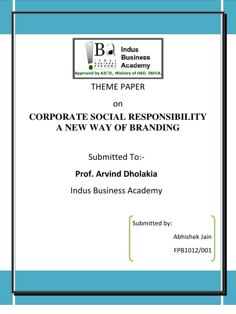 CSR | PDF | Corporate Social Responsibility | Brand