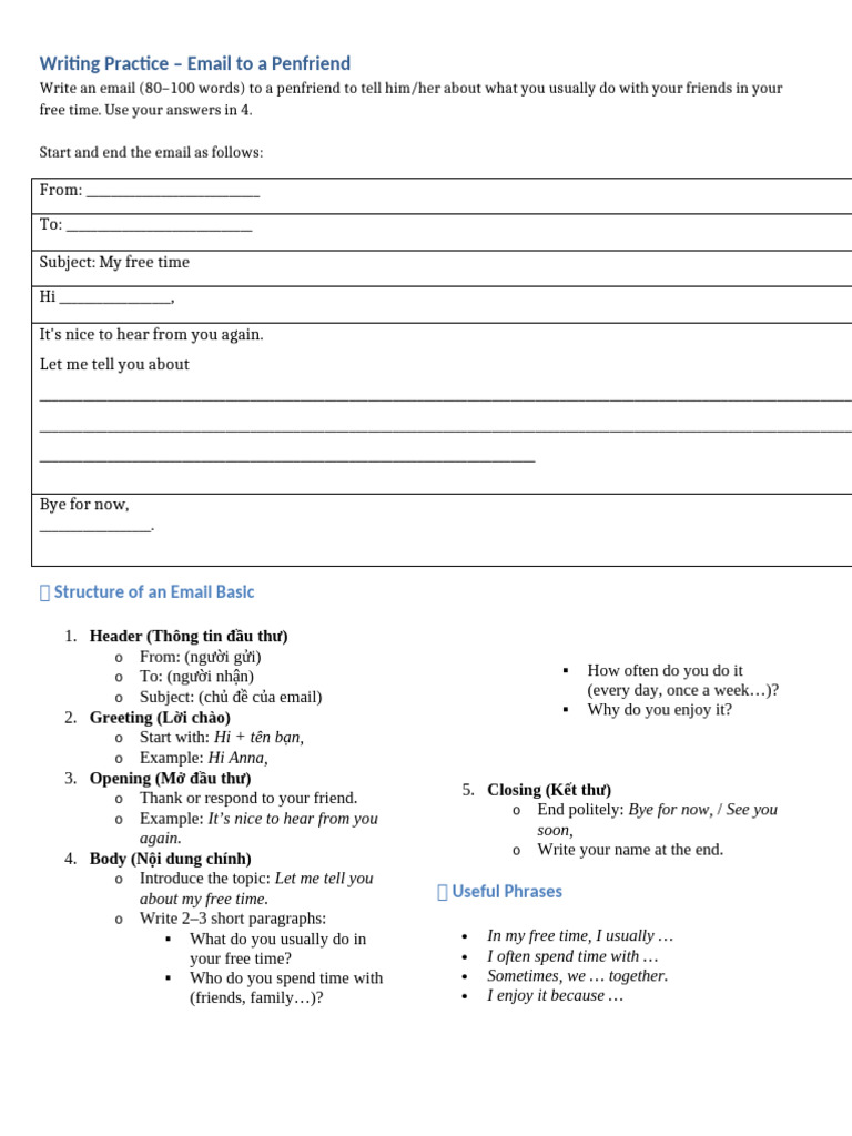 Writing Email Practice | PDF
