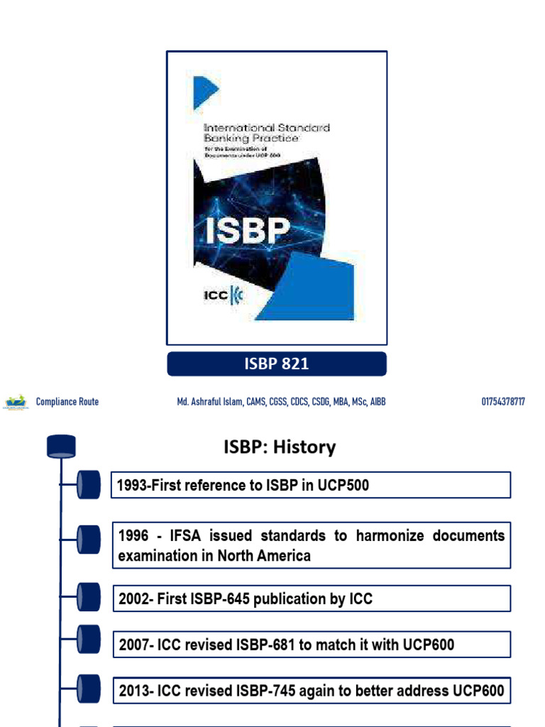 ISBP 821: Key Compliance Guidelines | PDF | Letter Of Credit