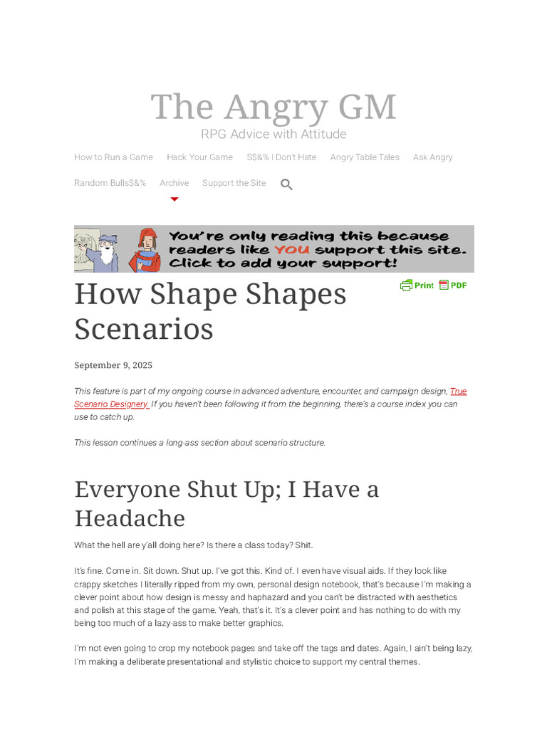 How Shape Shapes Scenarios - The Angry GM | PDF | Dungeons & Dragons ...