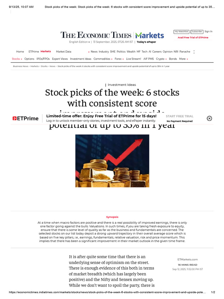 Stock Pick | PDF | Stocks | Investing