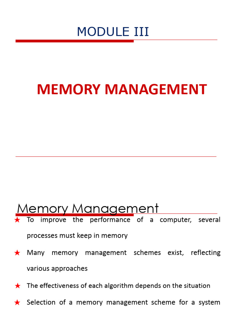 OS Unit-III - Memory Management | PDF | Computer Data Storage | Computer Science