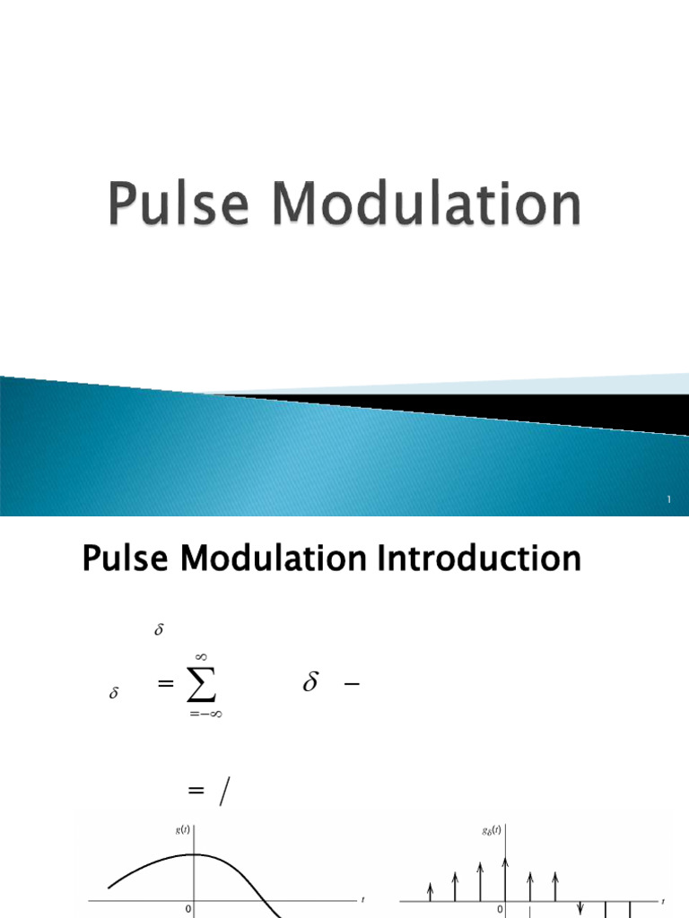 LEC 1 Pulse Modulation 1 | PDF | Sampling (Signal Processing ...