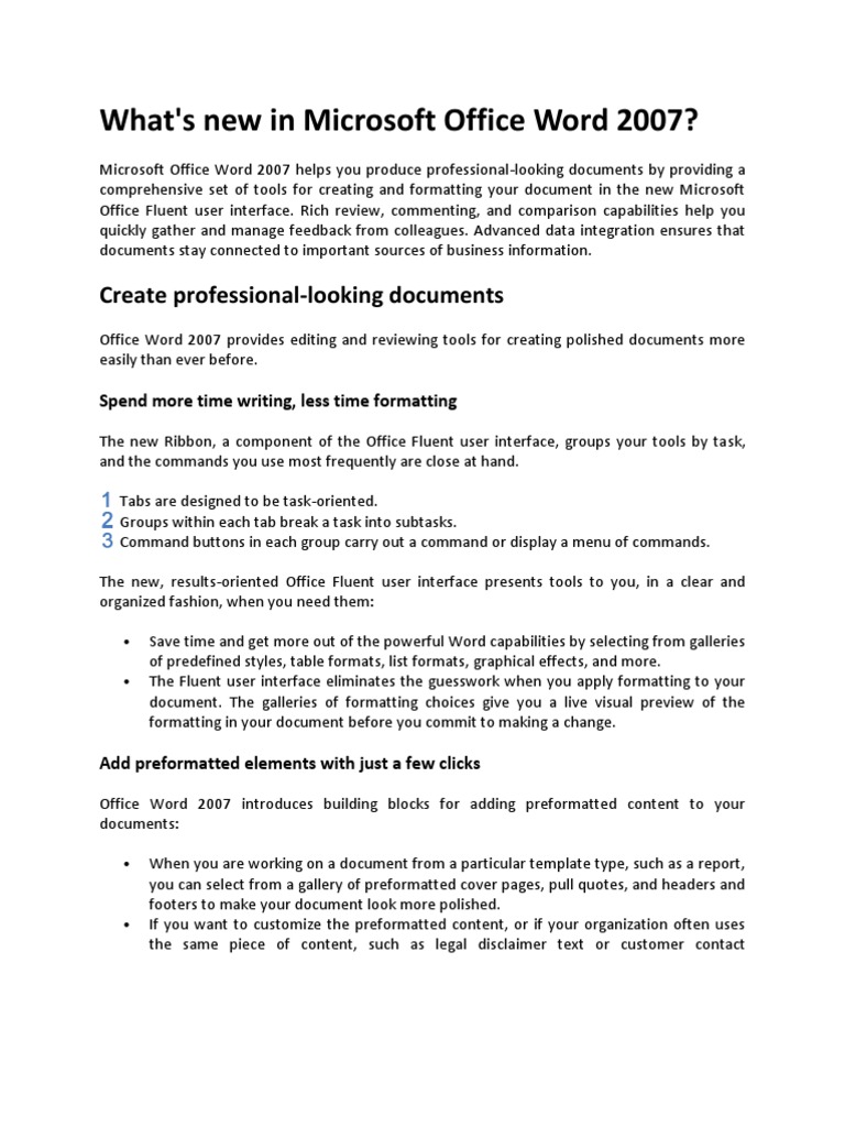 Microsoft Word 2007 | PDF | Microsoft Word | File Format