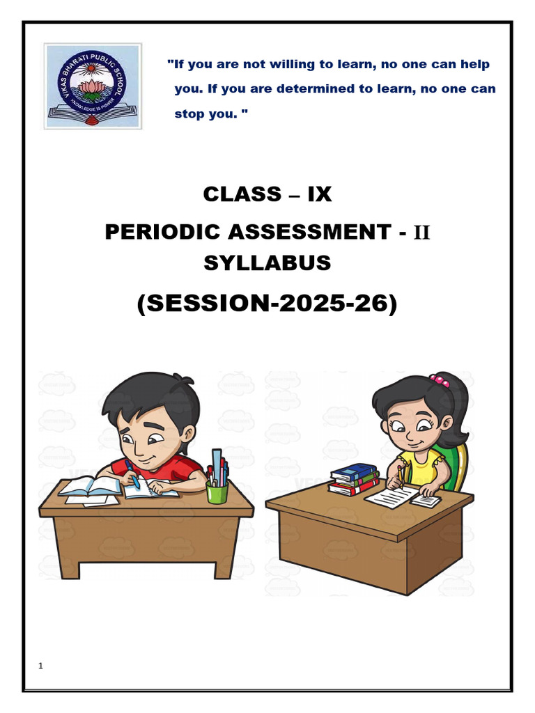 Class IX Periodic Assessment II Syllabus | PDF