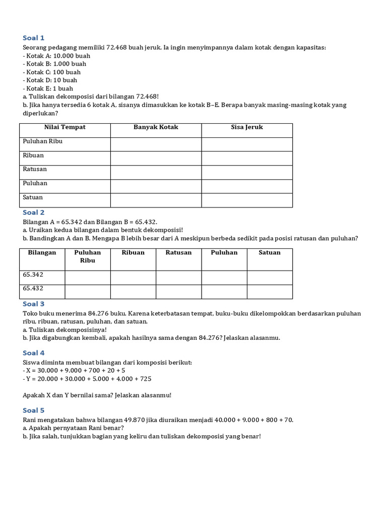 LKPD HOTS Dekomposisi Komposisi | PDF